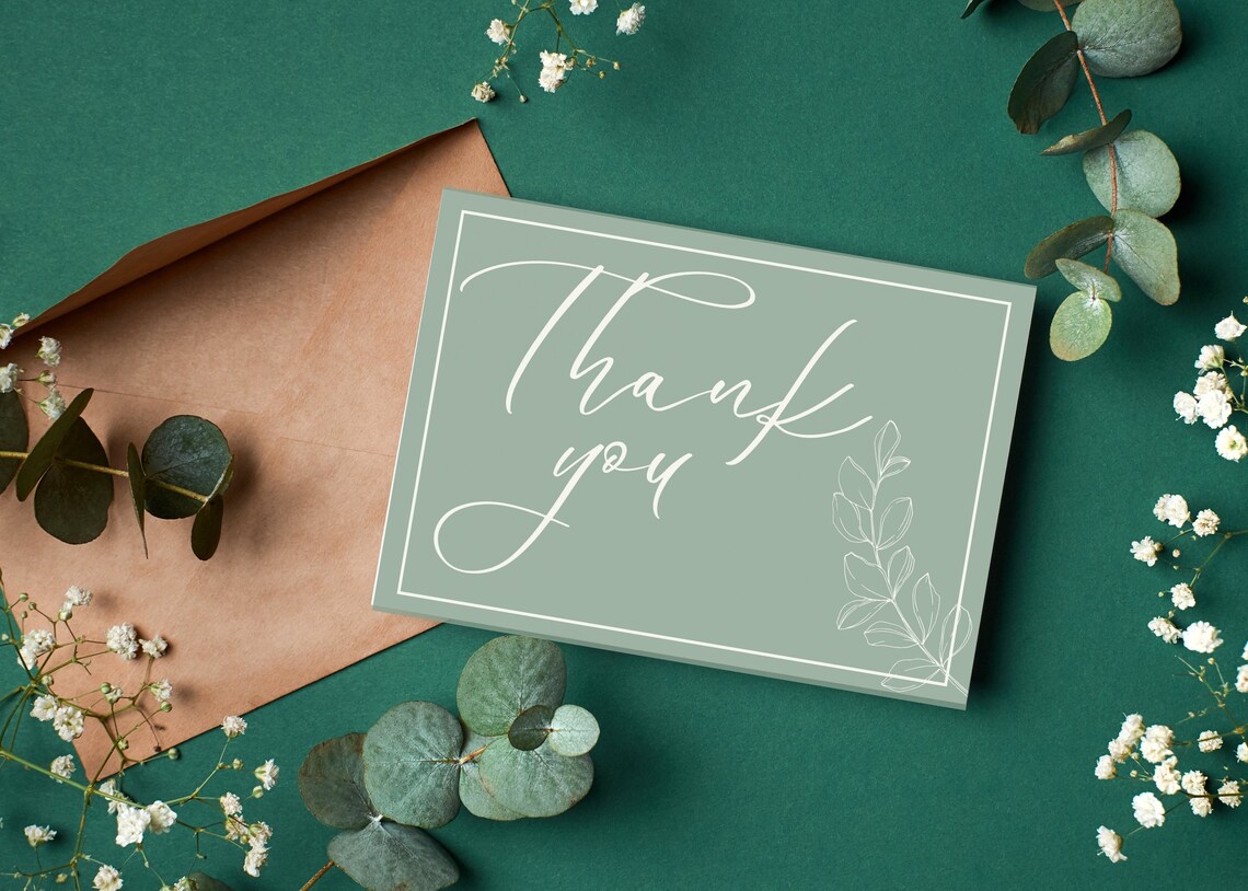 Thank You Card Template - Etsy