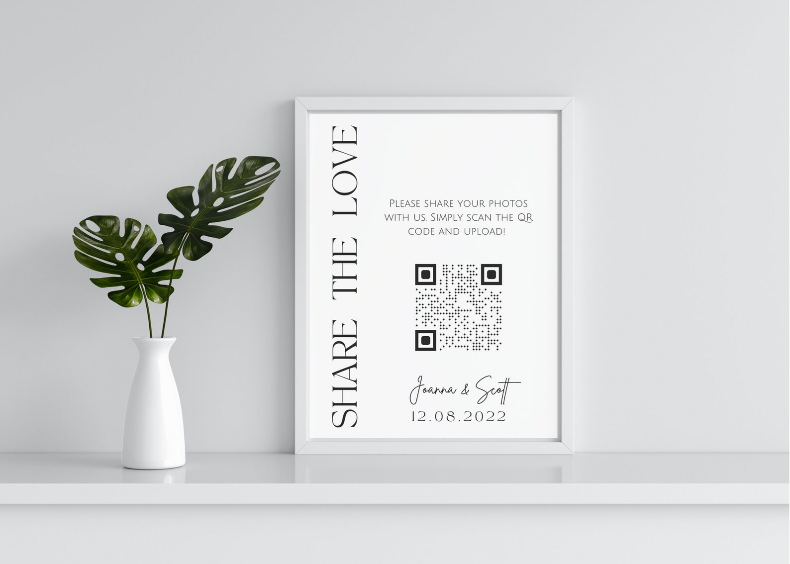 Share the Love QR Code Share the Love QR Code Wedding QR Code Sign ...