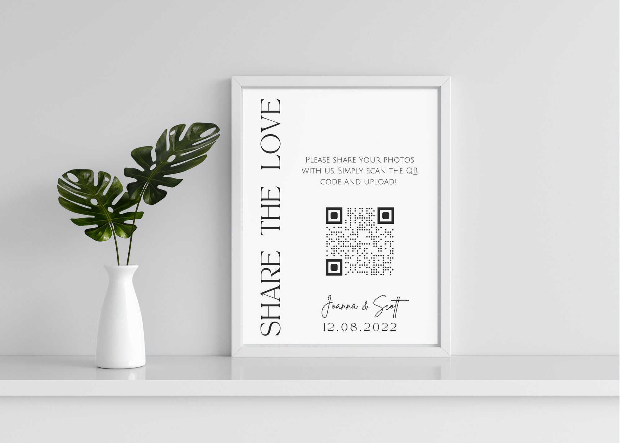 Share the Love QR Code Share the Love QR Code Wedding QR Code Sign ...