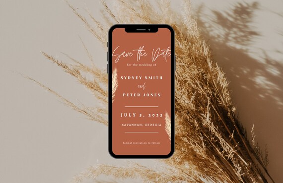 Boho Digital Wedding Invitation Terracotta Wedding - Etsy