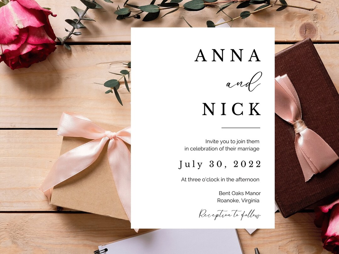 Invitación de boda en blanco y negro - Etsy España