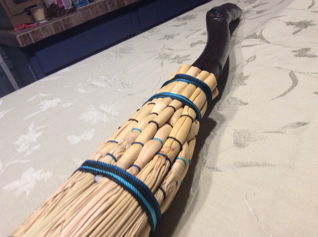 Besom New England Style Broom Halloween Custom Made Item Blue and Black ...