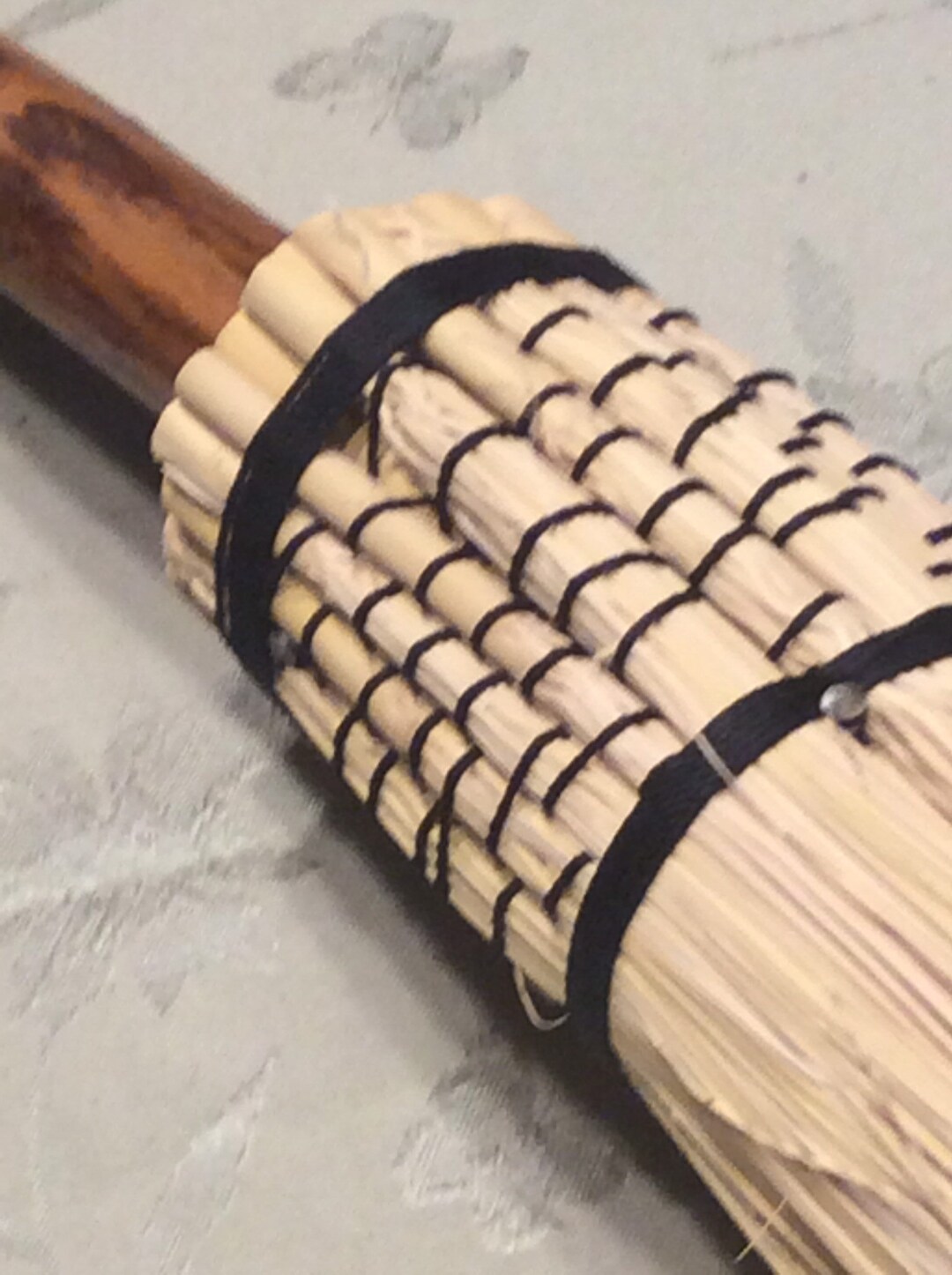 New England Round Style Broom With Black Color Cording Ash Wooden ...