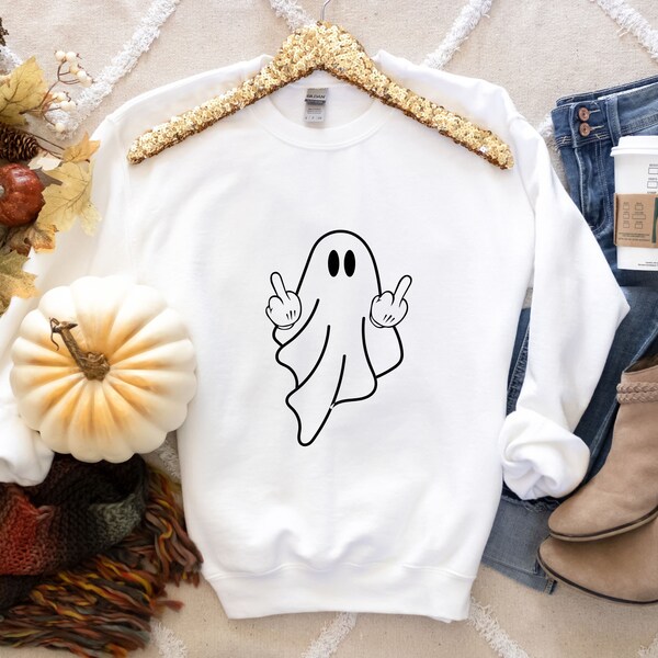 Ghost With a Middle Finger Svg - Etsy