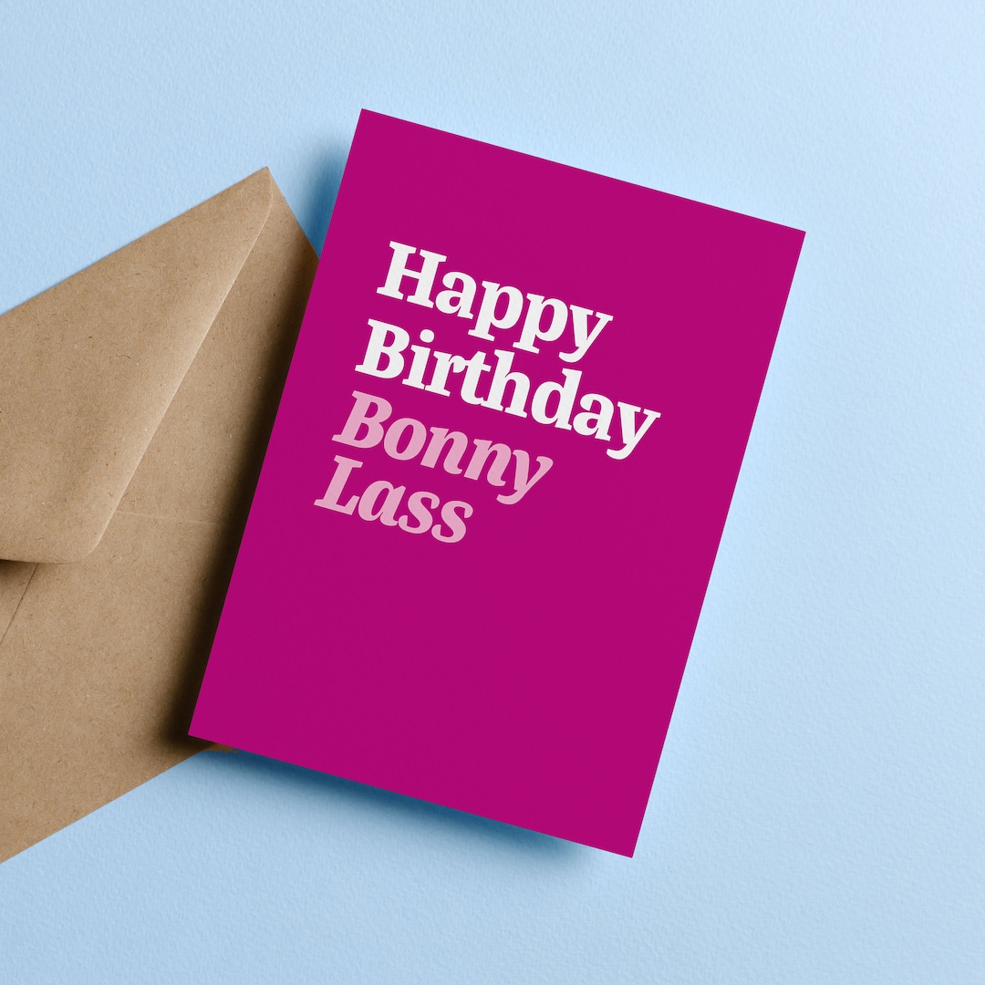 Happy Birthday Bonny Lass Geordie Card - Etsy