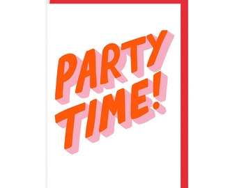 Fun Birthday Card Party Time Card Dancing Birthday Card Party Card ...