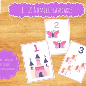 1-10 Number Flashcards Children's Counting, Maths, Learning, Numeracy ...
