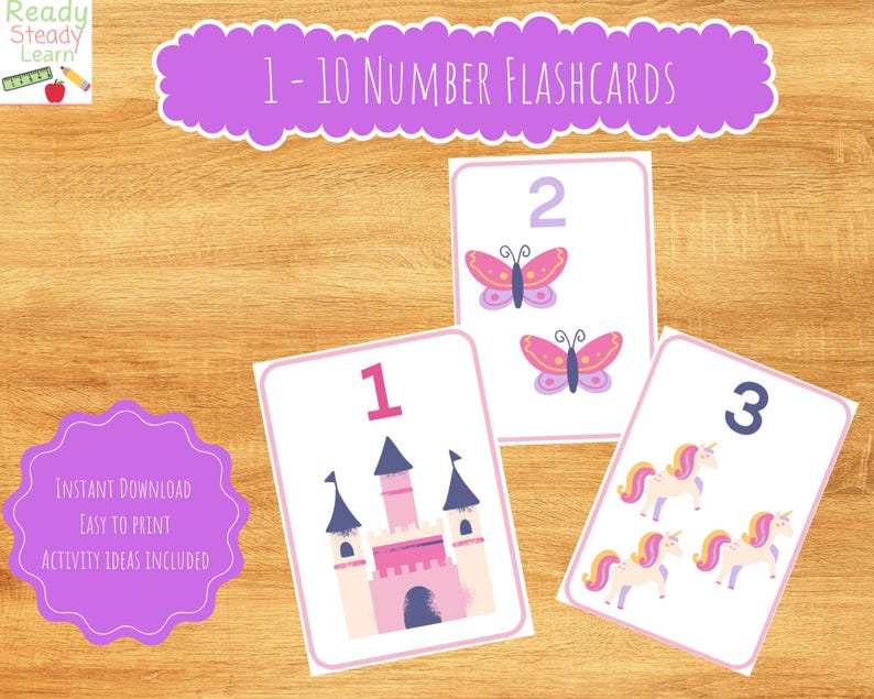1-10 Number Flashcards Children's Counting, Maths, Learning, Numeracy ...