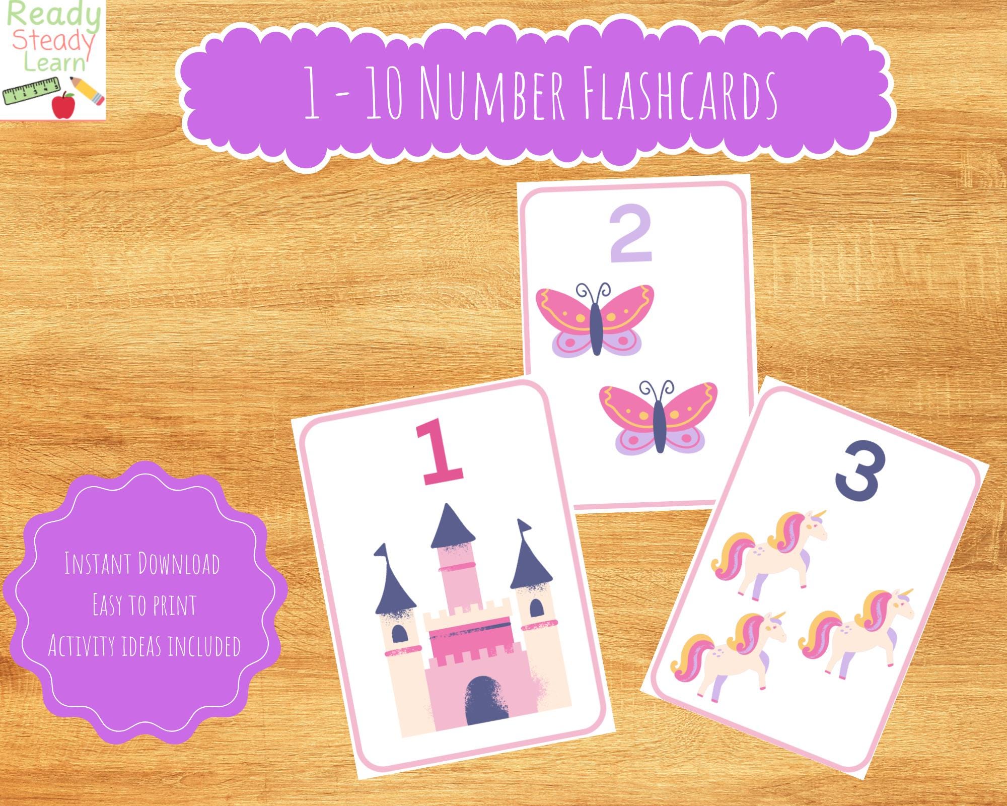 1-10 Number Flashcards Children's Counting, Maths, Learning, Numeracy ...