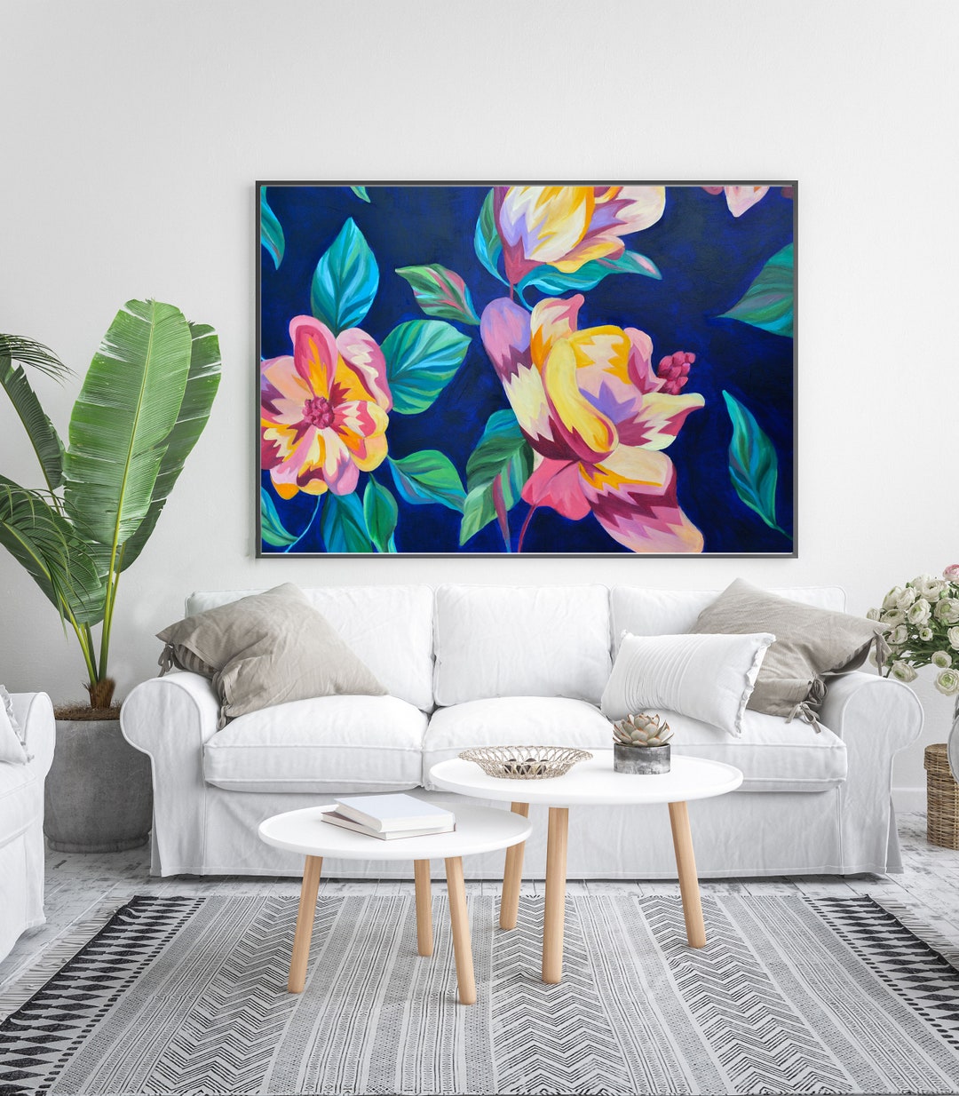 Abstract Magnolia Original Oil Painting, Floral Painting, Abstract ...