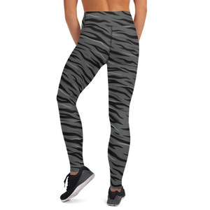 Yoga Leggings With Night Tiger Animal Print, Aerobics, Fitness ...