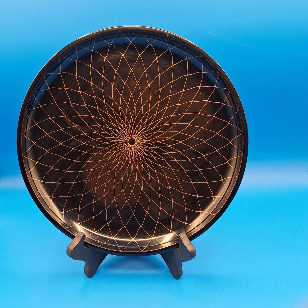 Enamel Mid-century Serving Tray Geometric Pattern - Etsy