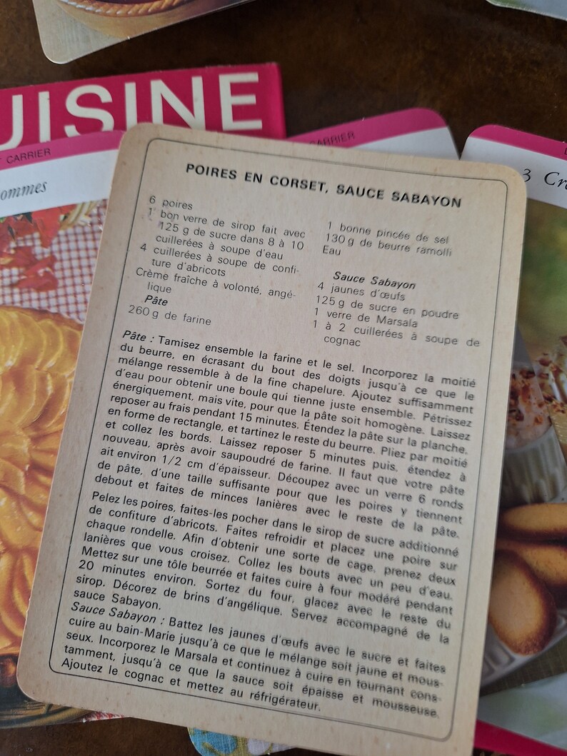 Cuisine A La Carte Robert Carrier Vintage French Recipe Cards Set of 3 ...