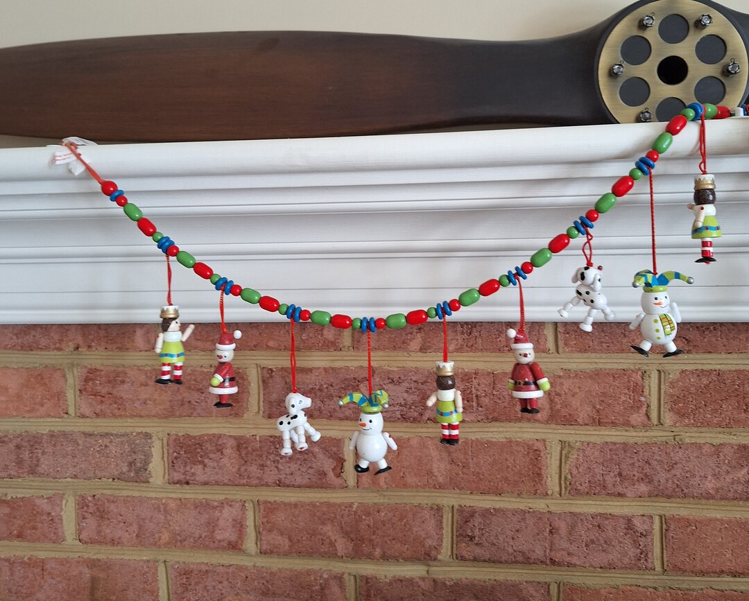 Wooden Bead Garland With Toy Figures - Etsy