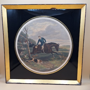 Vintage Gilt Framed Fox Hunt Scene - Etsy