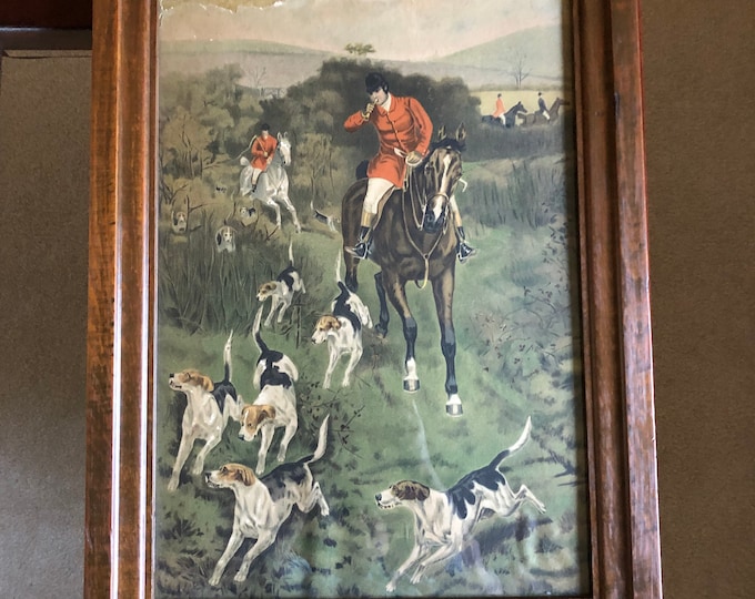 Antique Hunt Scene Framed - Etsy