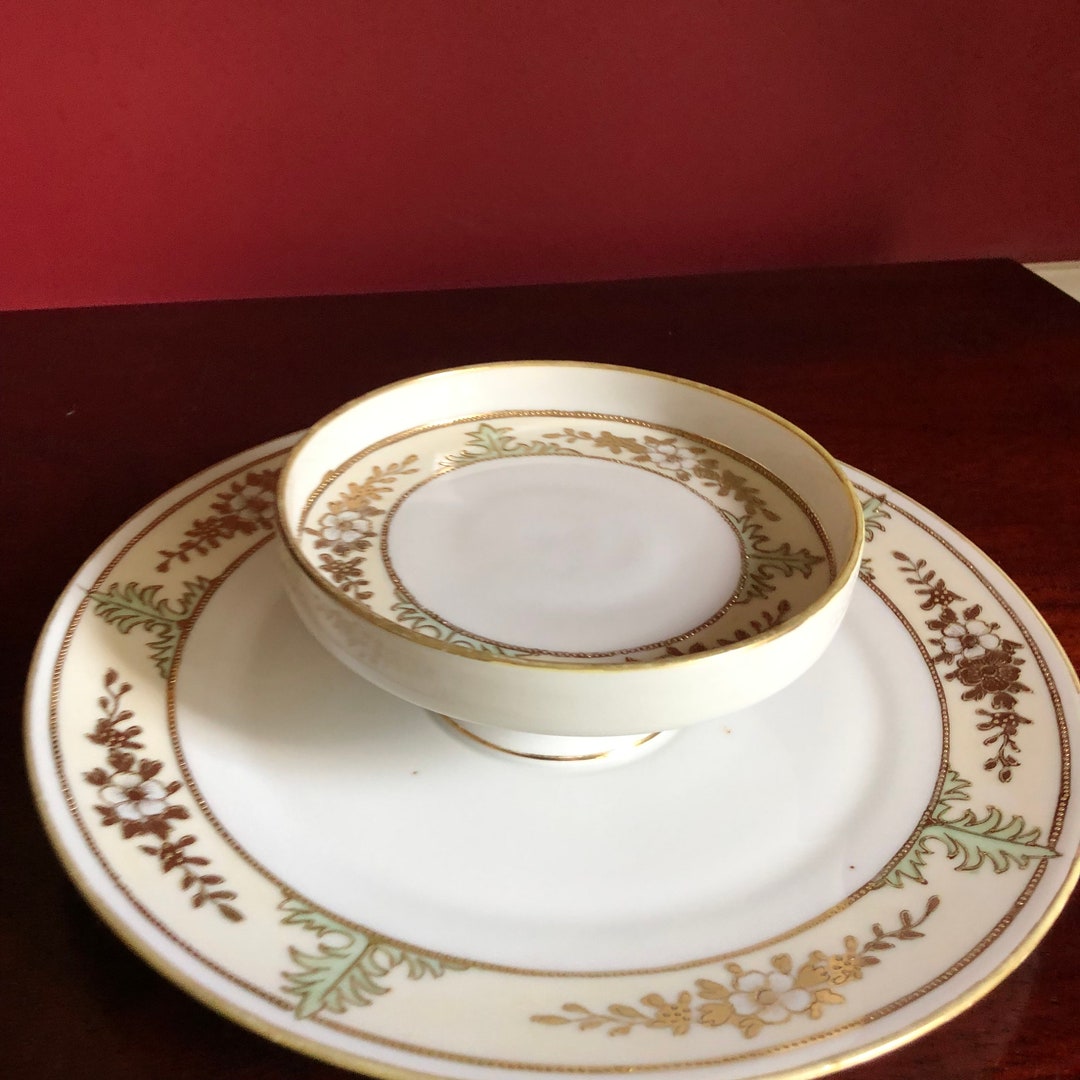 Tiered Candy Dish Vintage Hand Painted Gold Details - Etsy