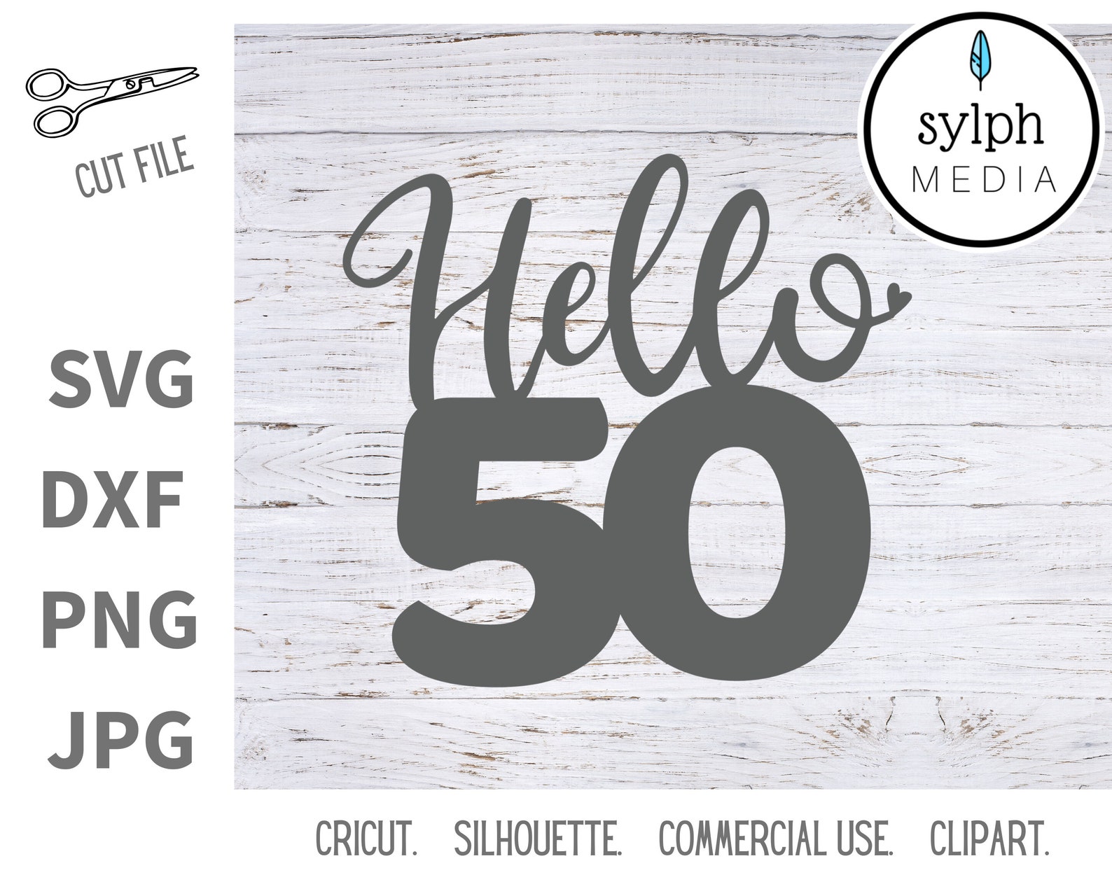 Hello 50 Svg Birthday Svg Svg Files for Cricut Svg Designs - Etsy
