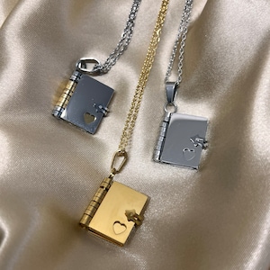 Book Necklace, Book Locket Necklace, Personalised Locket, Personalized ...