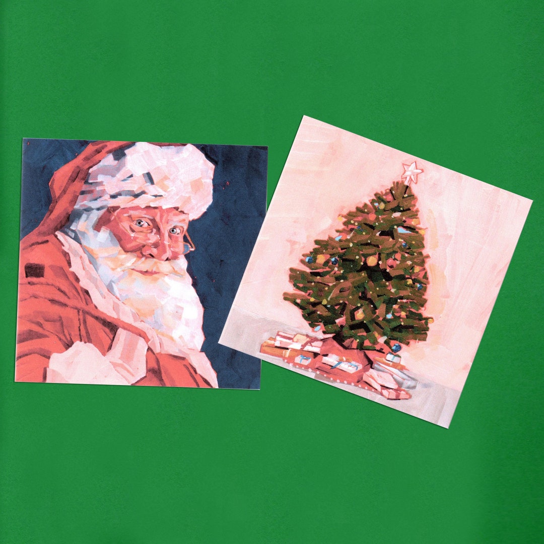 Christmas Card / Father Christmas Card / Christmas Tree Card / Greeting ...