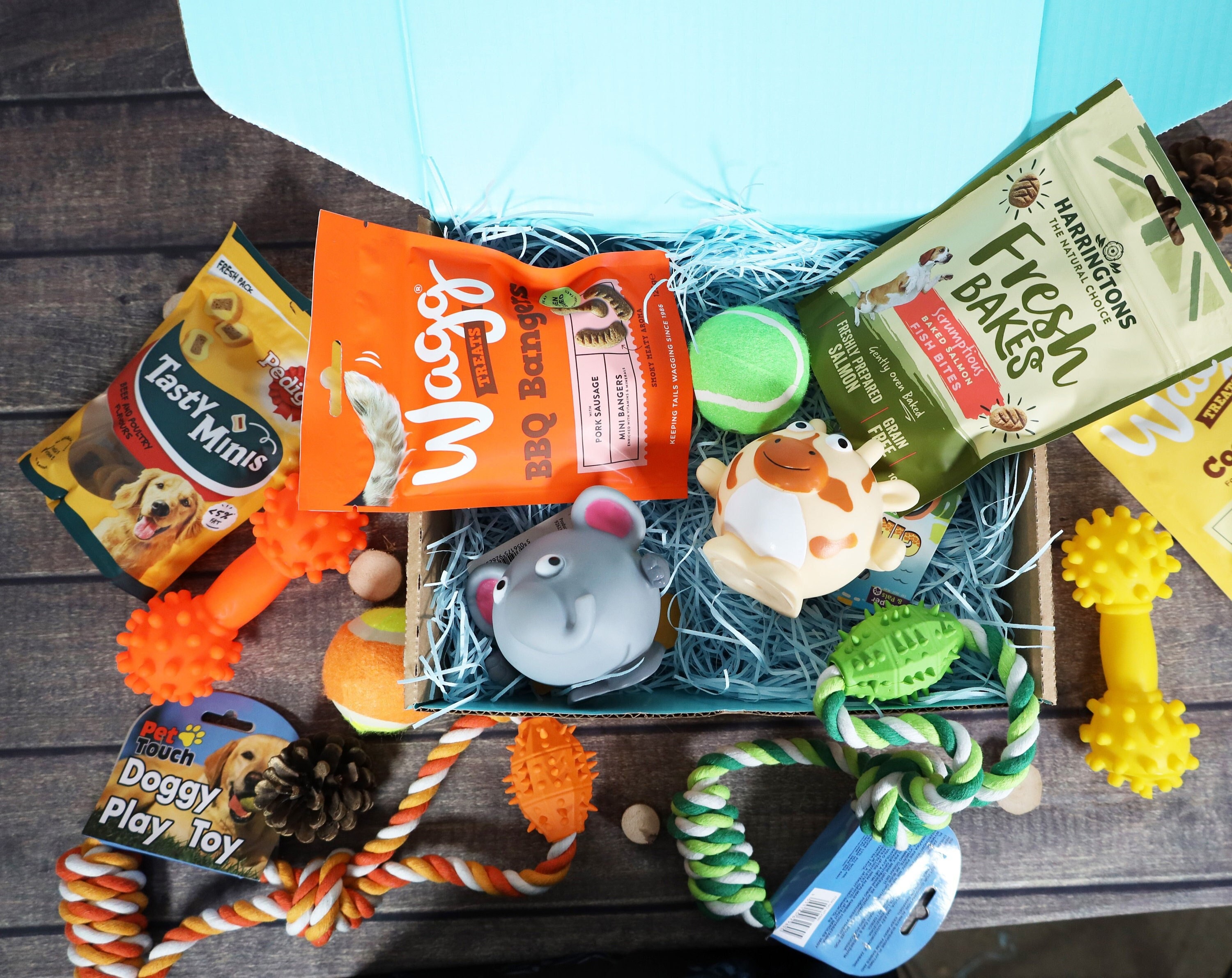 Dog Gift for 2 Dog Treats Box Hamper Dog Toys Dog - Etsy UK