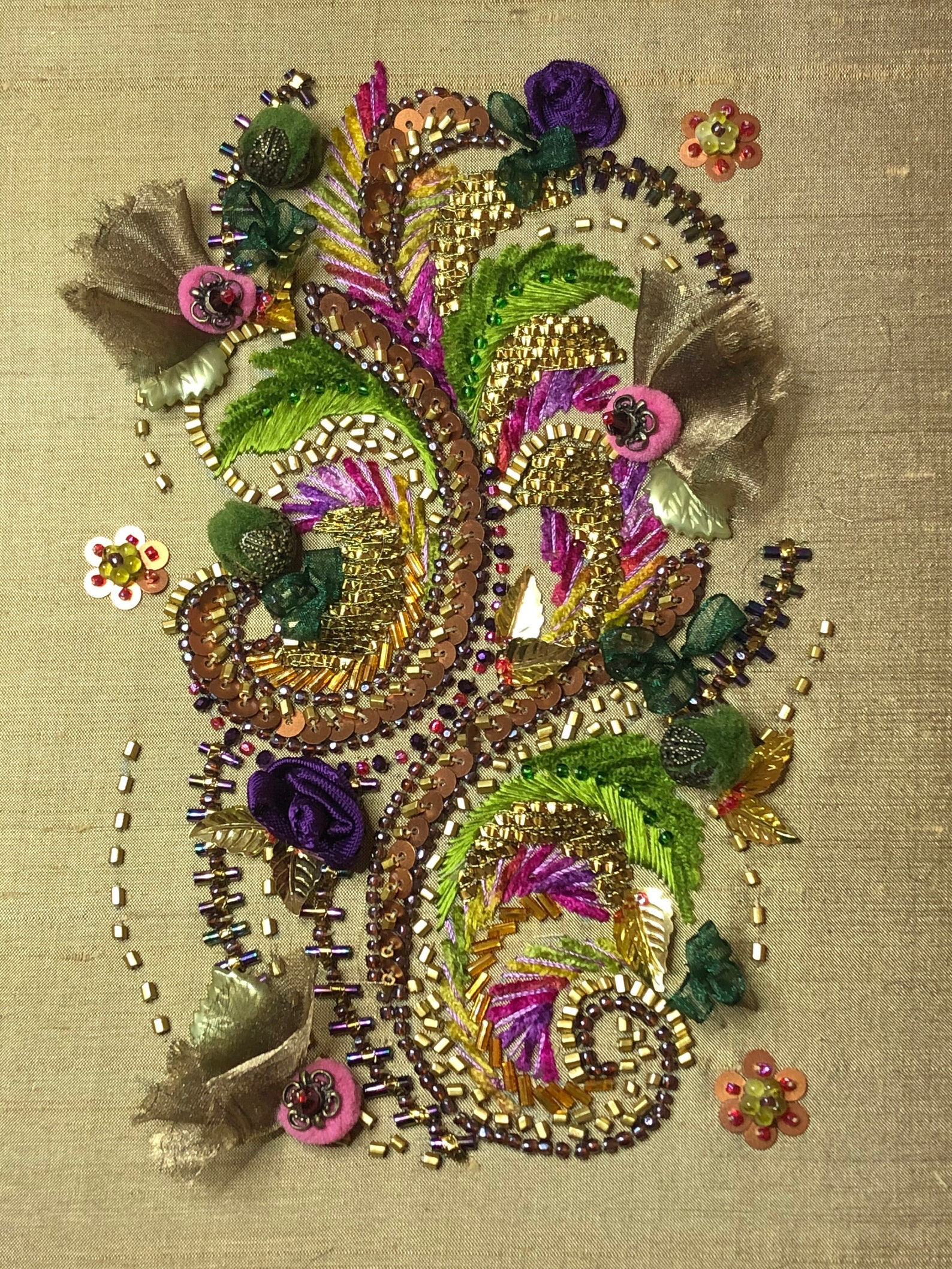 Bead Embroidery, Pattern & Instructions Only, Left Handed Without Beads ...