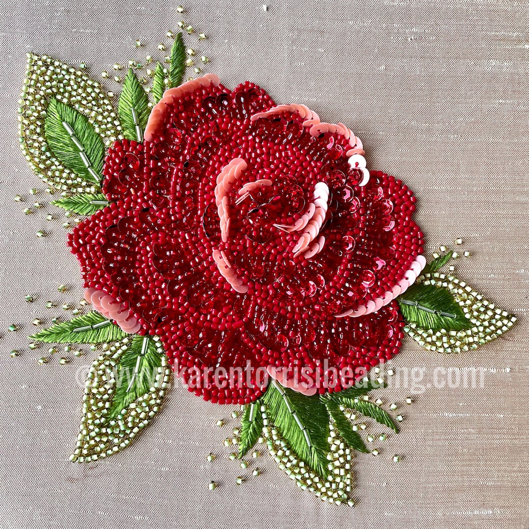 Bead Embroidery Pattern & Instructions Only, Right Handed Without Beads ...