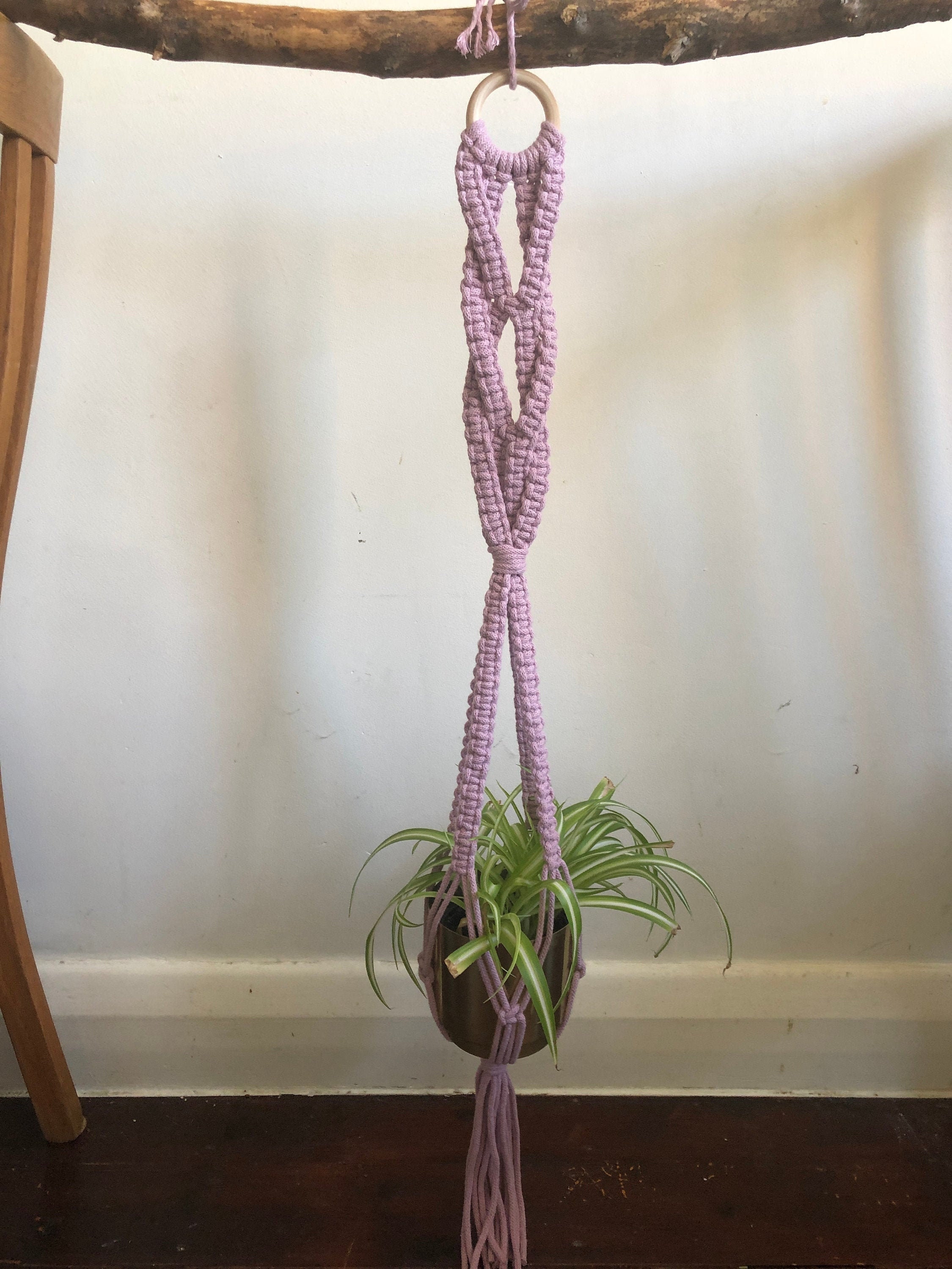 Sustainable Braided Macrame Plant Hanger // Square Knot Plant Hanger ...