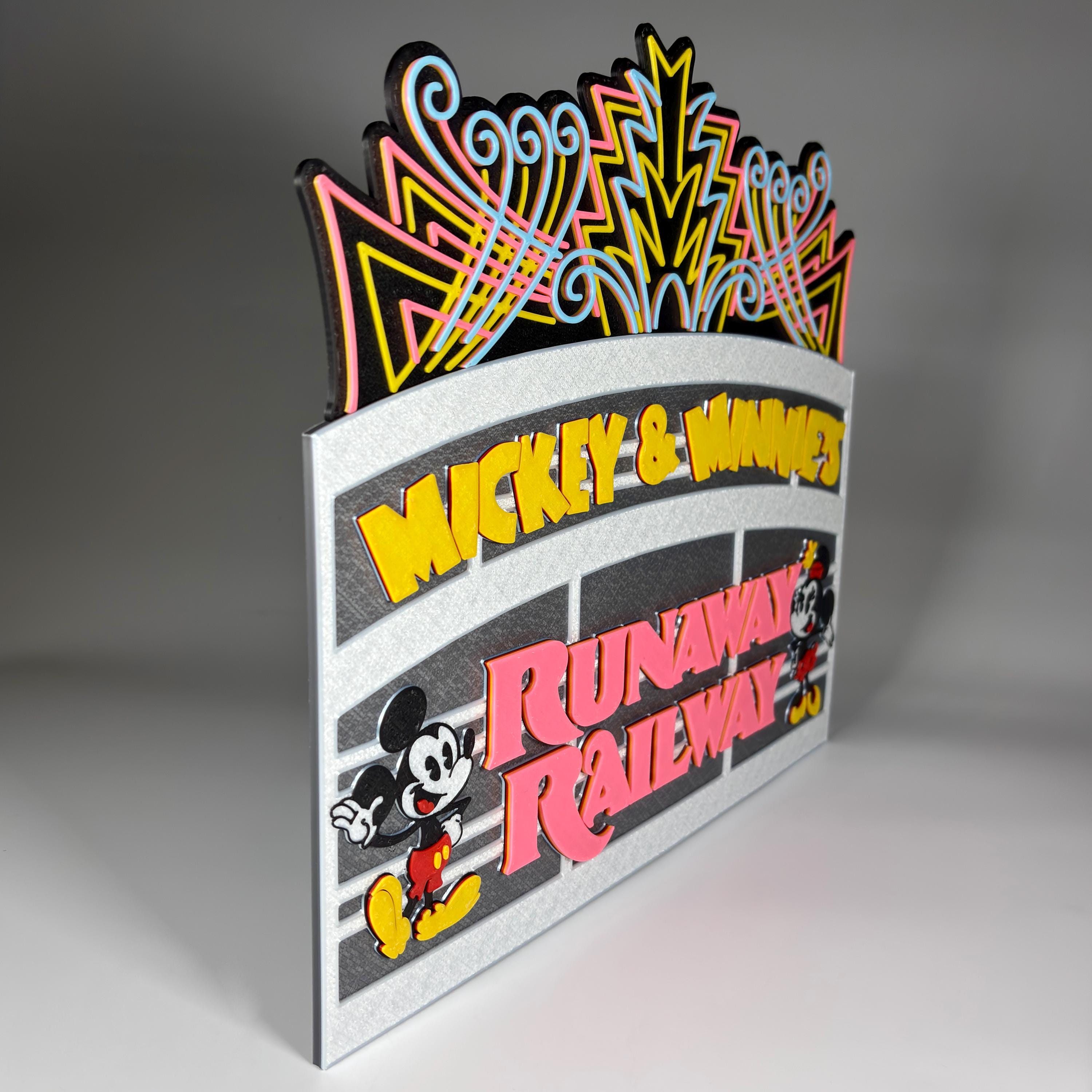 Mickey & Minnie’s Runaway Railway Sign Disney Ride Replica Wall Art ...