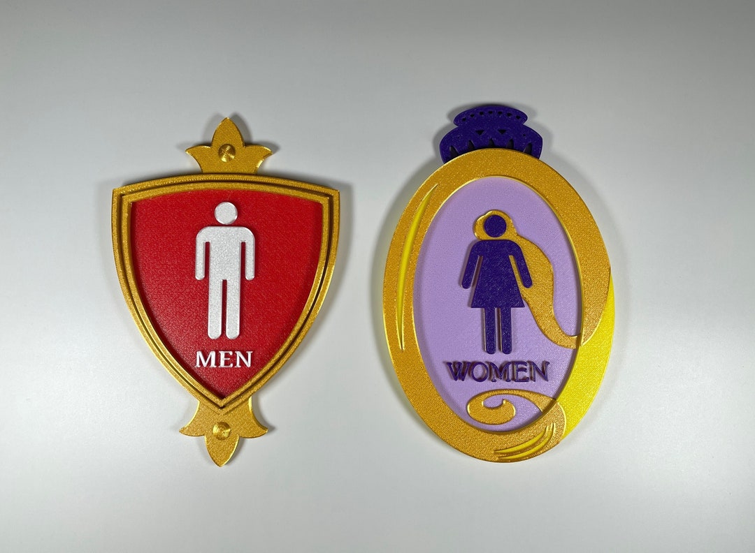 Tangled Rapunzel Restroom Inspired Sign Set Walt Disney World - Etsy