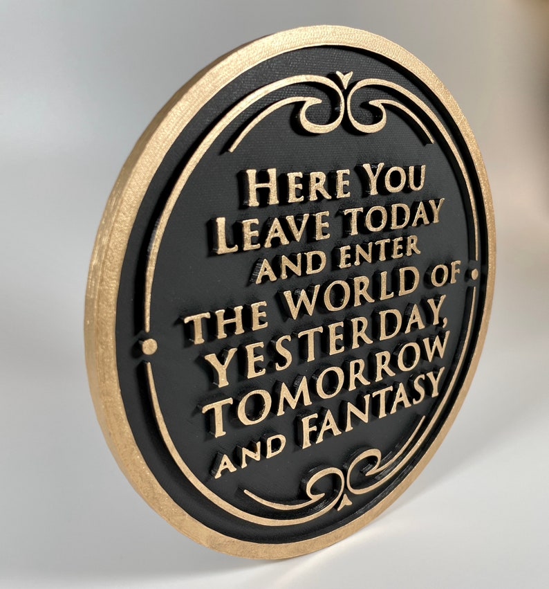 Walt Disney World Magic Kingdom Entrance Plaque - Here You Leave Today ...