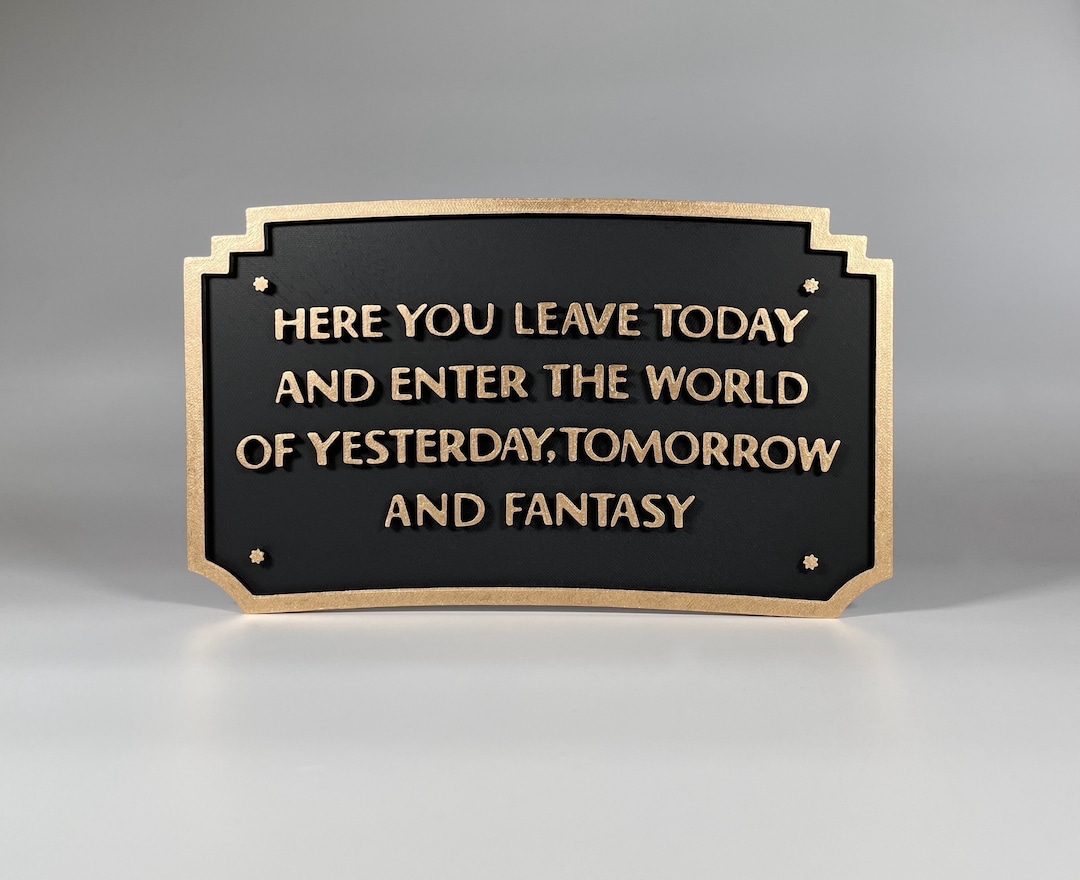 Hand Painted Disneyland Sign: "here You Leave Today" Replica - Etsy