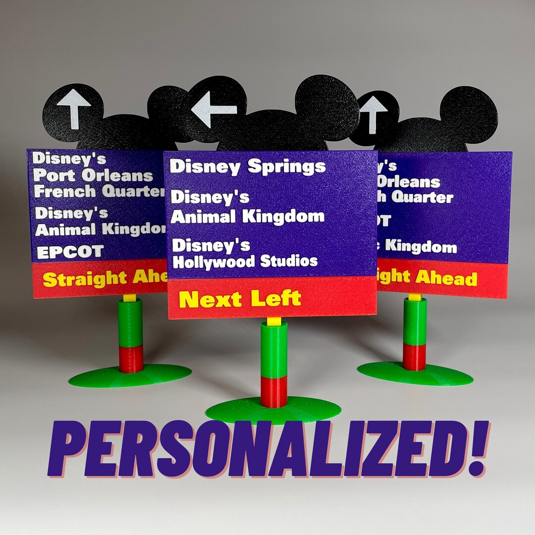 Personalized Walt Disney World Road Sign Inspired Standup Miniature - Etsy