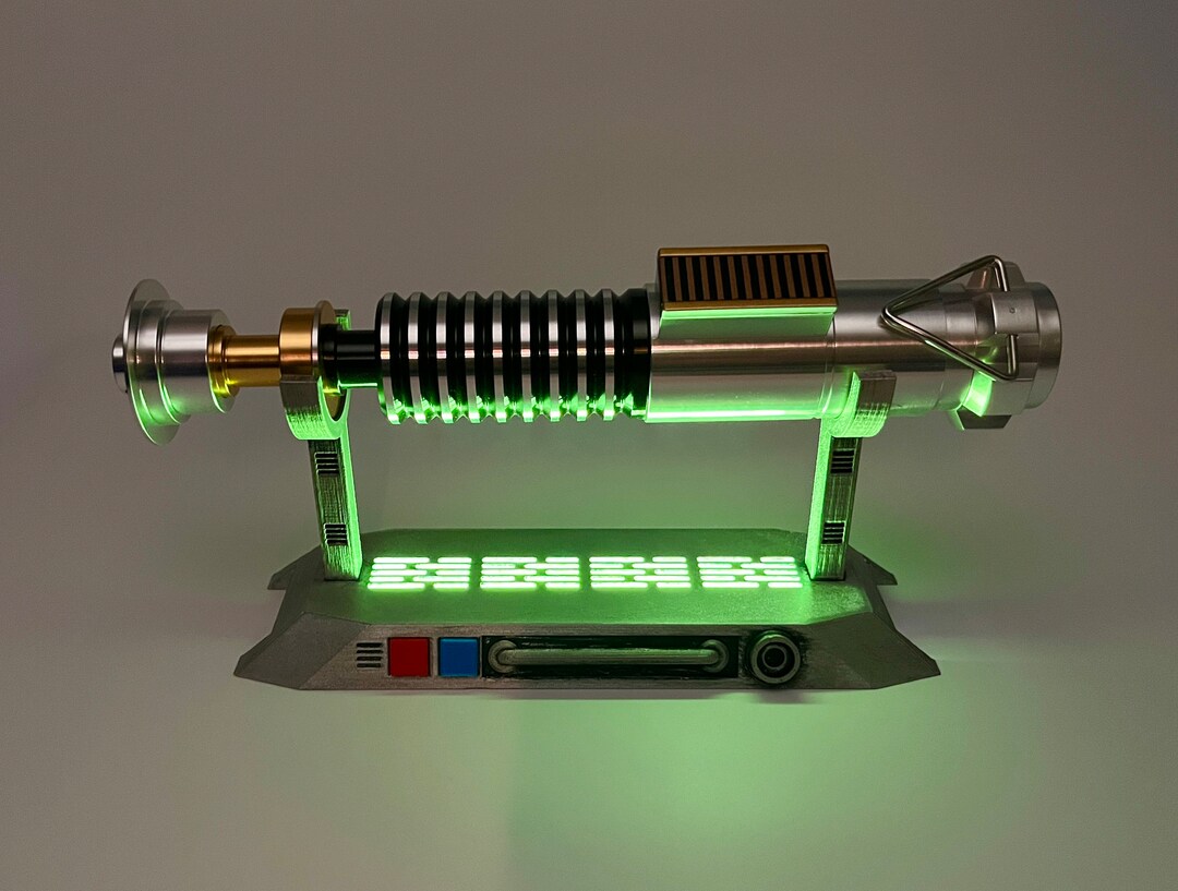 Lightsaber Display Stand With LED Light (green Light Steel Finish) - Etsy