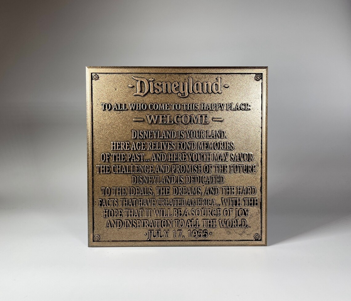 Disneyland Dedication Plaque - Etsy