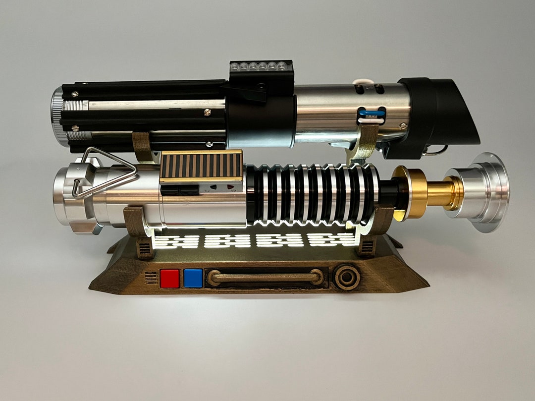 Double Lightsaber Display Stand With LED Light (antique Bronze Finish ...