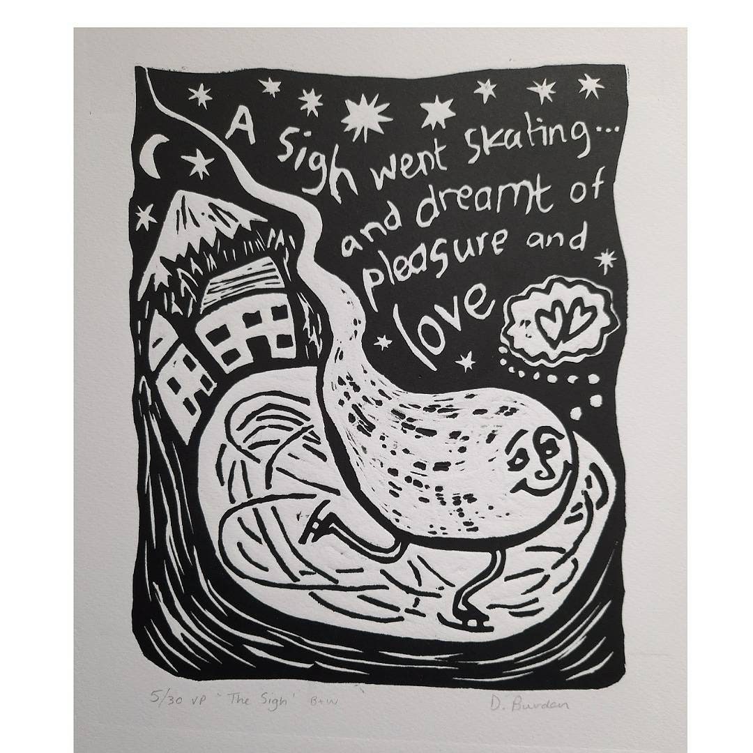 Limited Edition Handprinted Quirky Linocut. Based on Poem by ...