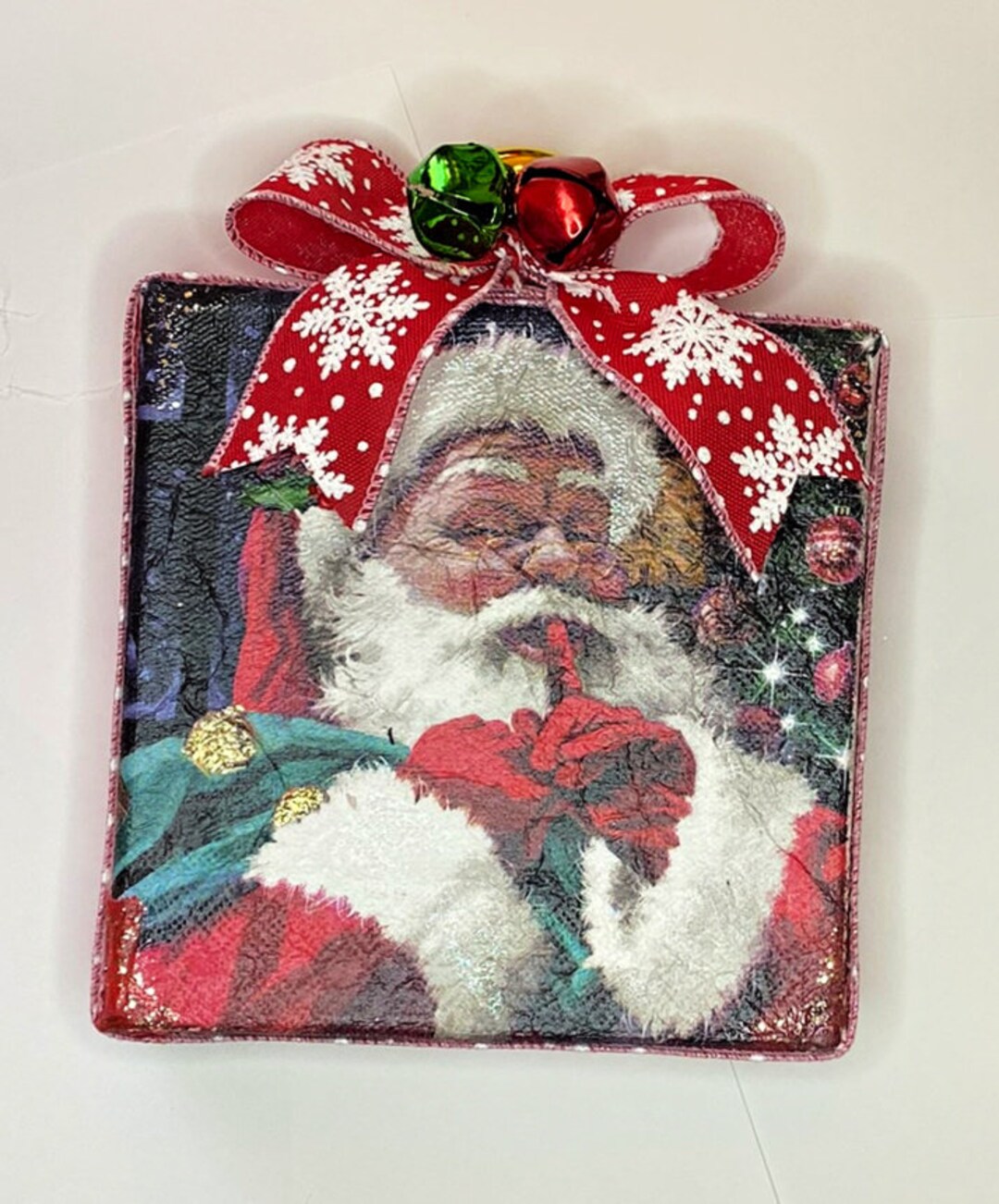PRICE REDUCED Whispering Santa Decorated Canvas Includes - Etsy