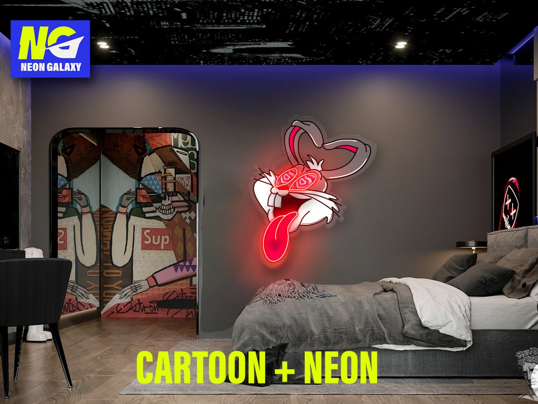 CARTOON NEON SIGN Neonsign Looney Tunes Inspired Modern - Etsy