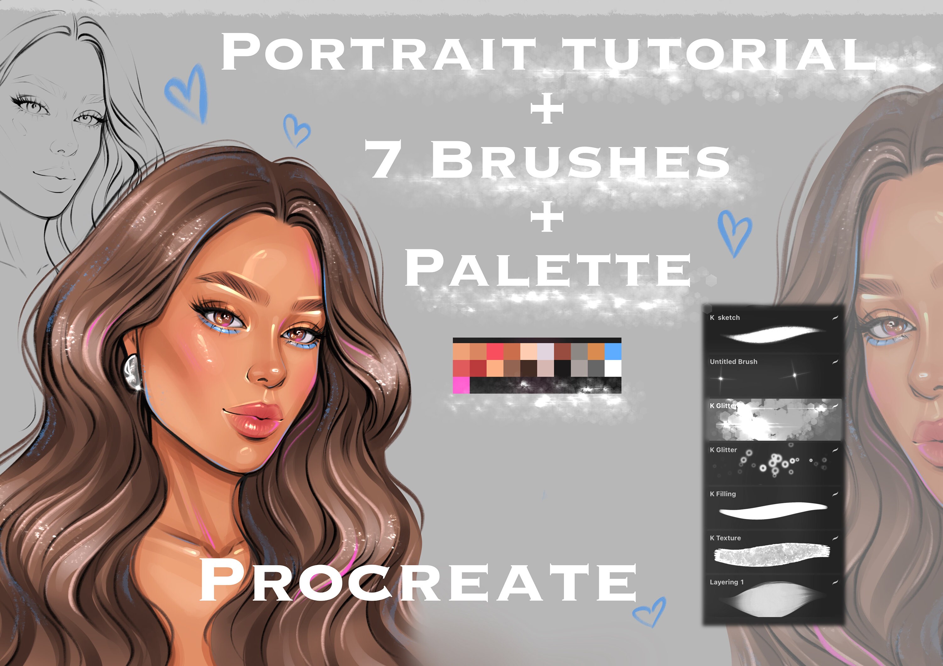 Procreate Brushes + Step by Step Tutorial - Etsy