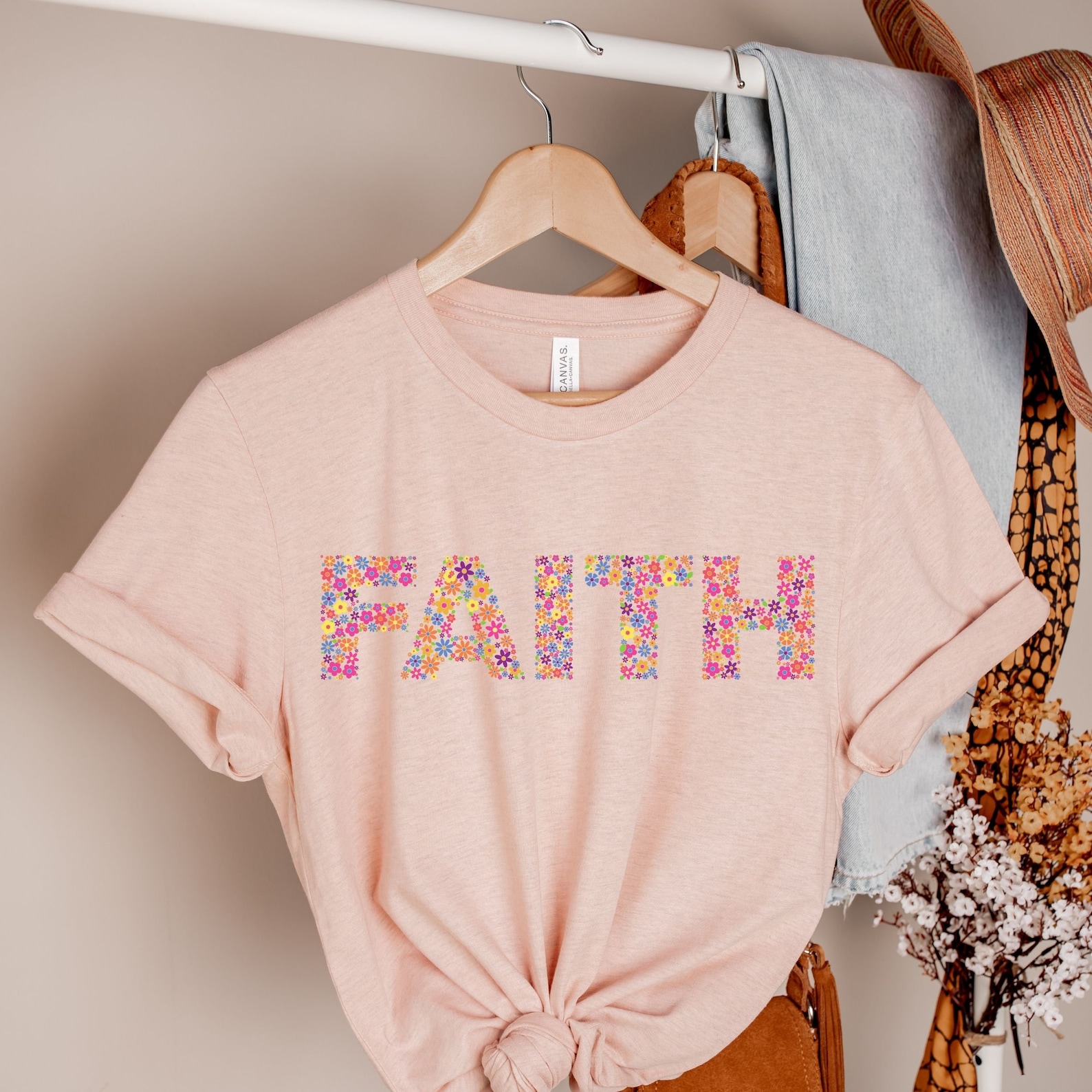Women's Christian Shirt Faith Flower T-shirt | Etsy