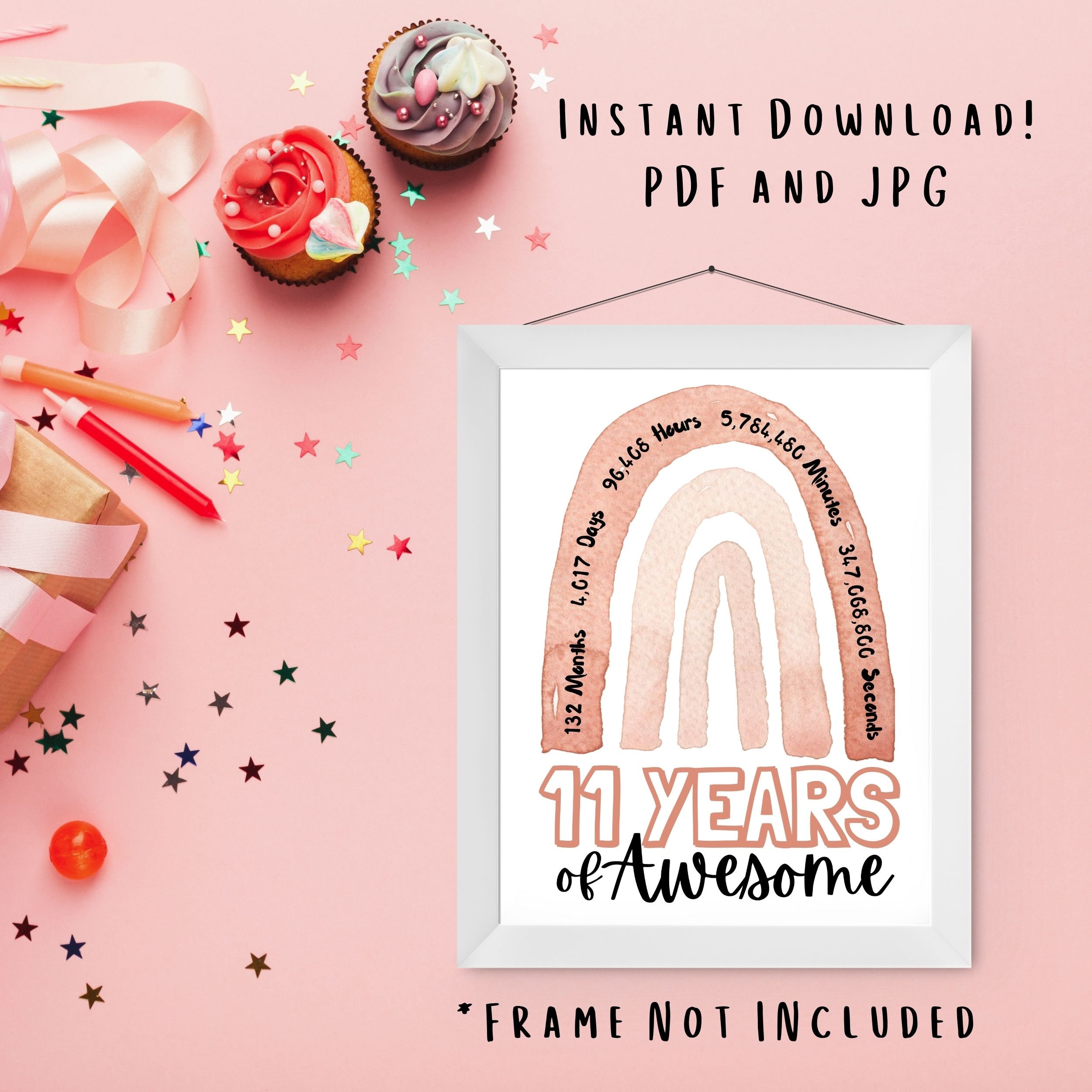 11th Birthday Poster Birthday Countdown 11 Years of Being - Etsy