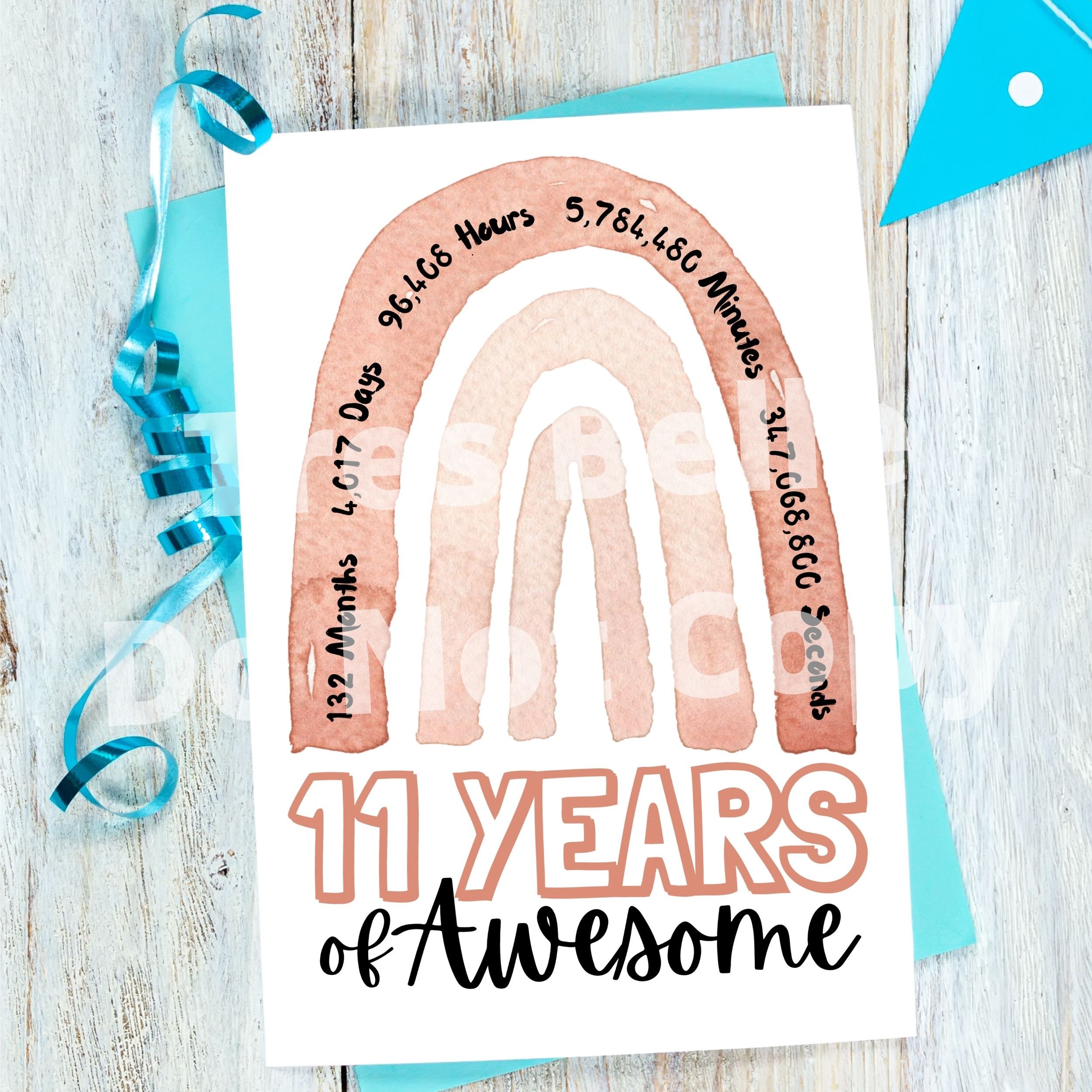11th Birthday Poster Birthday Countdown 11 Years of Being - Etsy
