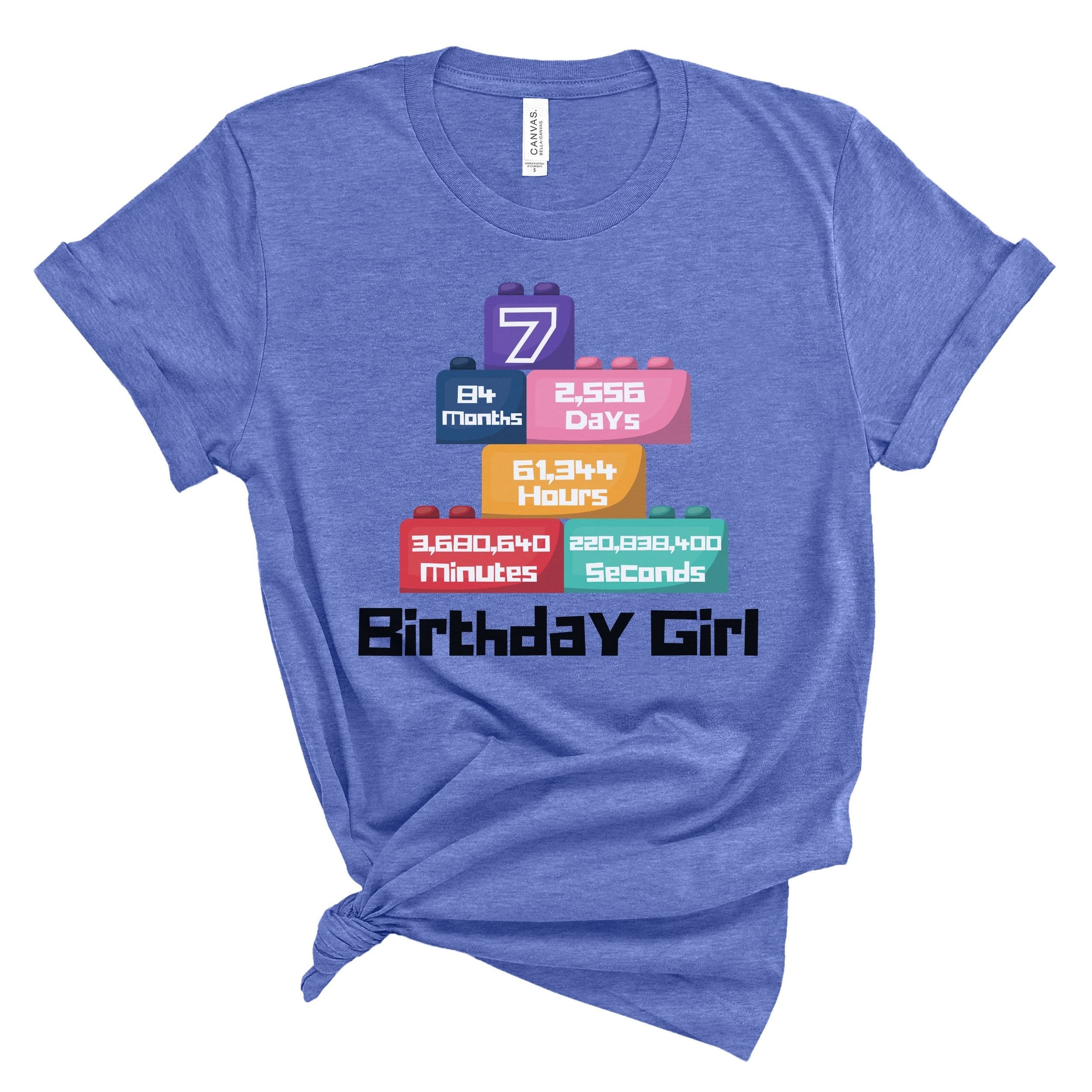 7th Birthday Shirt Girl 7th Birthday TShirts Seven Year Old | Etsy