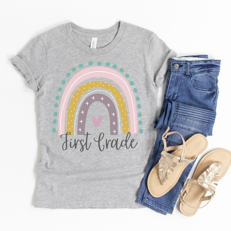 First Grade Shirt Girls, First Day of 1st Grade Outfit, Gift, Hello ...