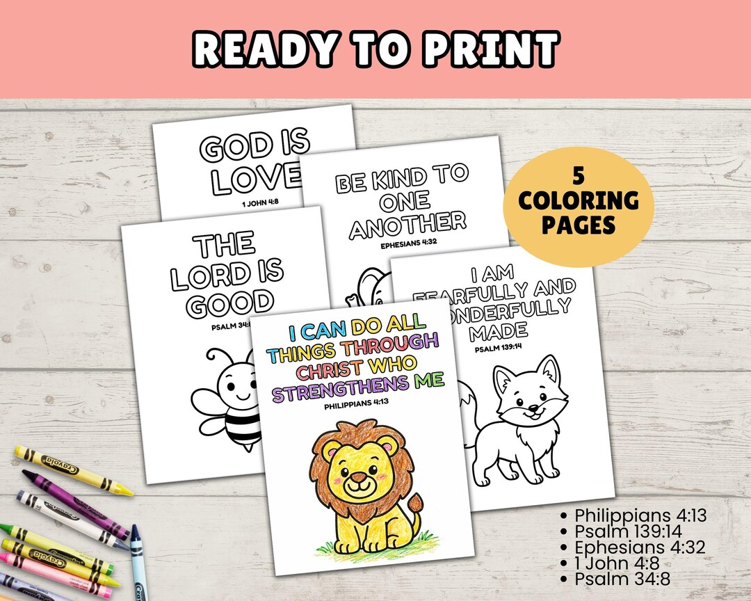 Kids Bible Verse Coloring Pages, Christian Coloring Pages for Preschool ...
