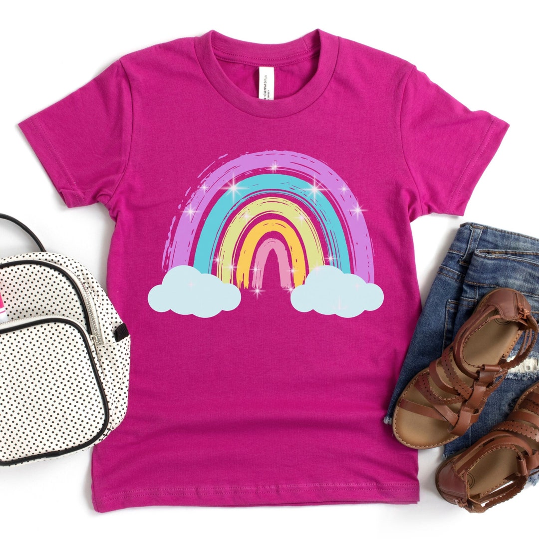 Rainbow Shirt, Cute Girls Clothes, Matching Girls Shirt, Pink Rainbow ...