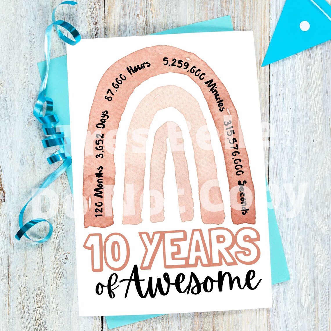 10th Birthday Poster Birthday Countdown 10 Years of Being - Etsy
