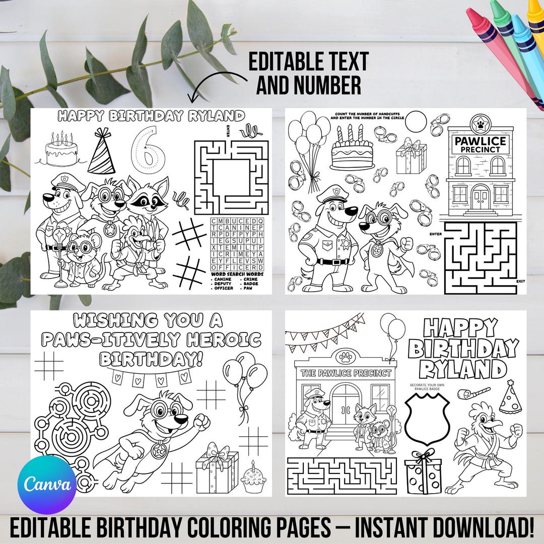 Editable Dog Superhero Coloring Pages, Funny Dog Hero Printable, Crime ...