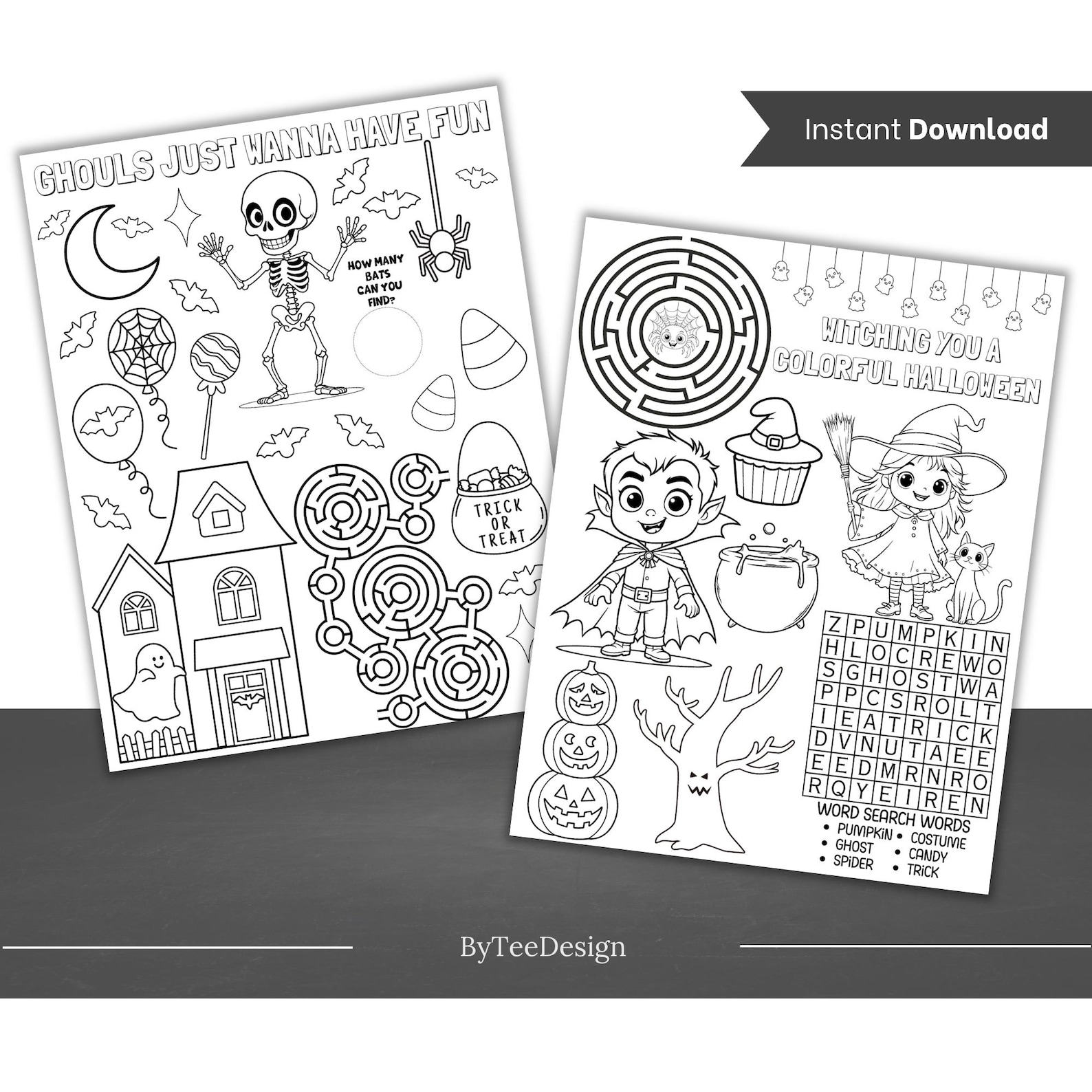 Halloween Coloring Pages for Kids, Printable Halloween Activity Sheets ...